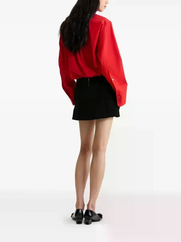 PATOU Belted Wool Mini Skirt