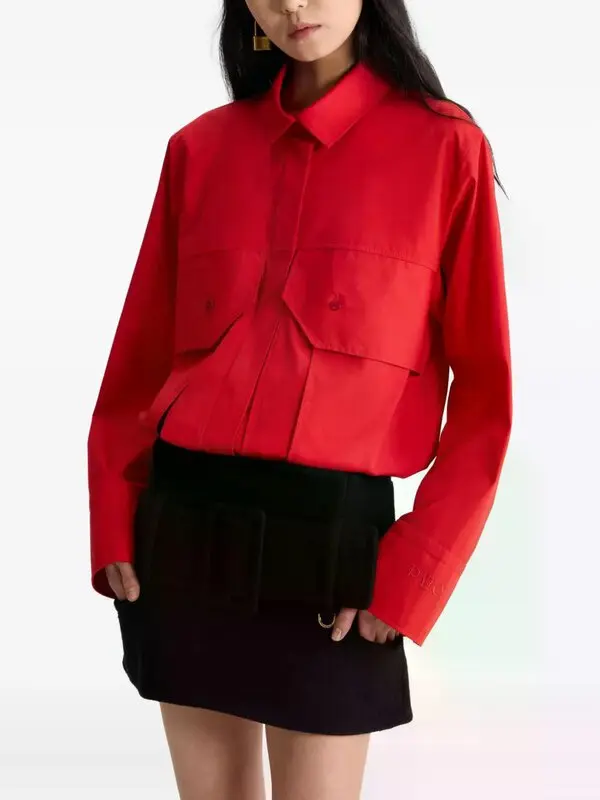 PATOU Belted Wool Mini Skirt