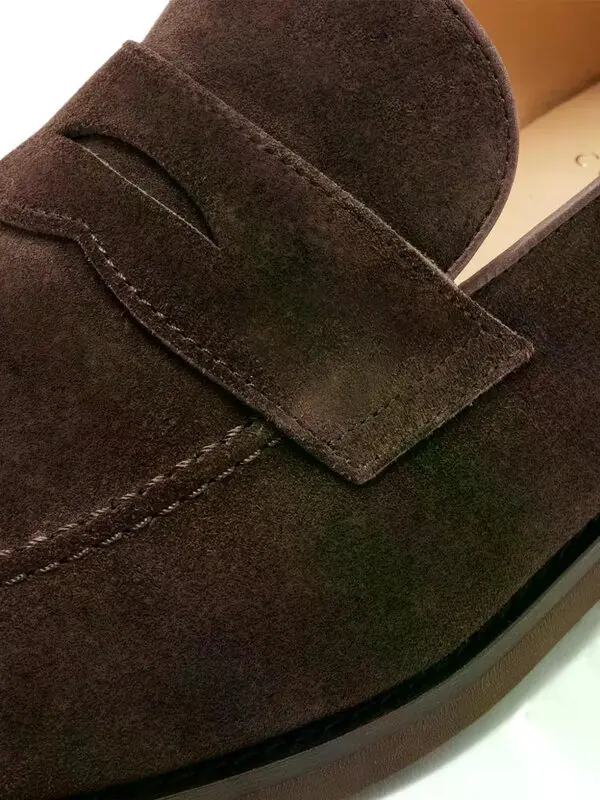 Brunello Cucinelli Suede Penny Loafers