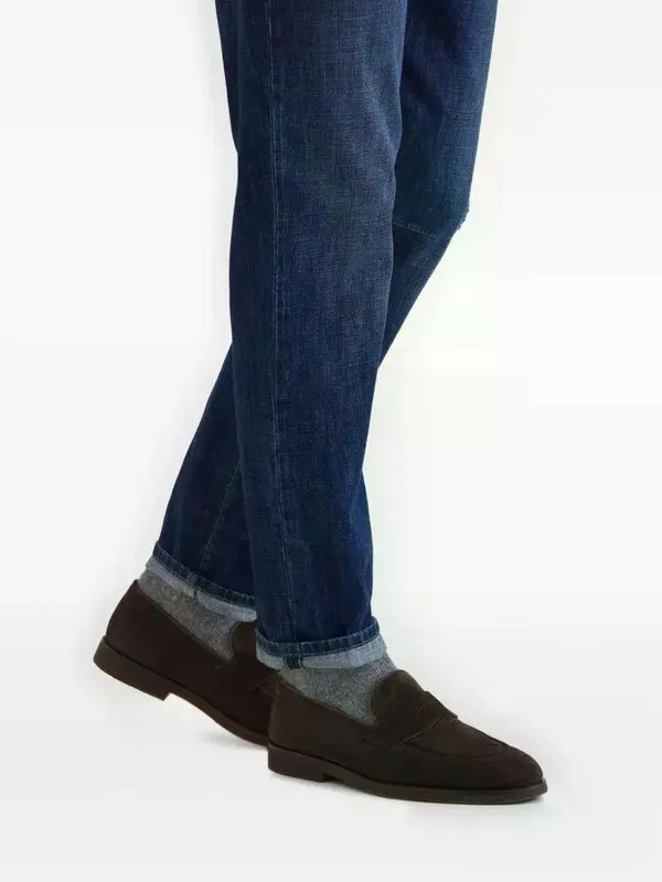 Brunello Cucinelli Suede Penny Loafers