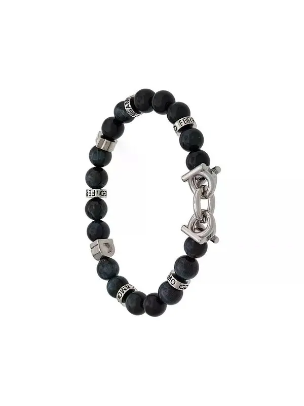 FERRAGAMO Semi-precious Stone And Gancini Bracelet - Blue
