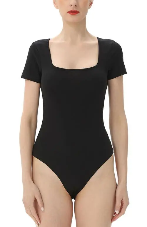 KIMI + KAI Square Neck Bodysuit - Black