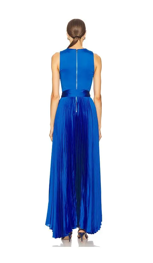 strapless open back dress Sky Blue Halter Pleated Satin A Line Prom Dresses with Cutout Sky Blue / 18