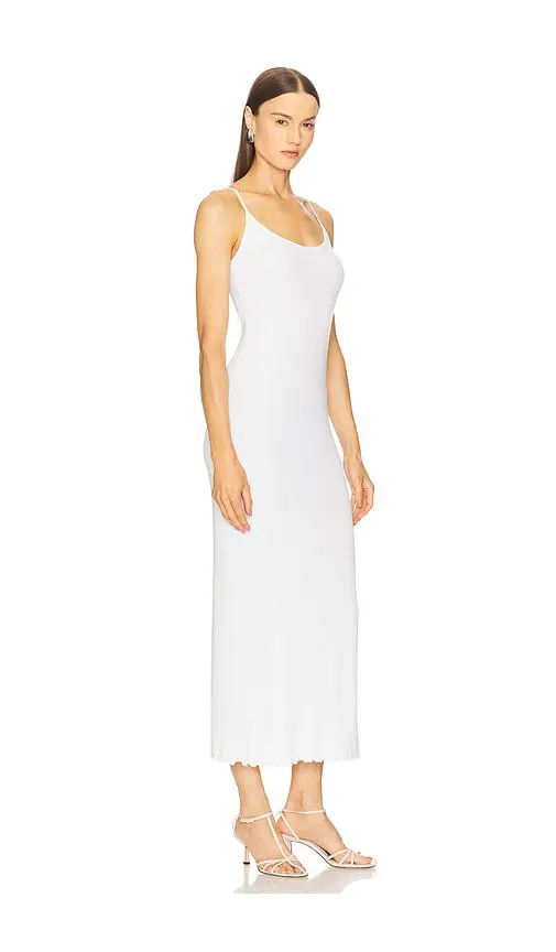 Buy Enza Costa Silk Ribbed Lettuce Edge Dress - White At 56% Off |  Editorialist
