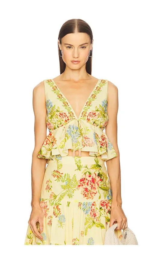 Hemant & Nandita Floral Print Peplum Top - Multi