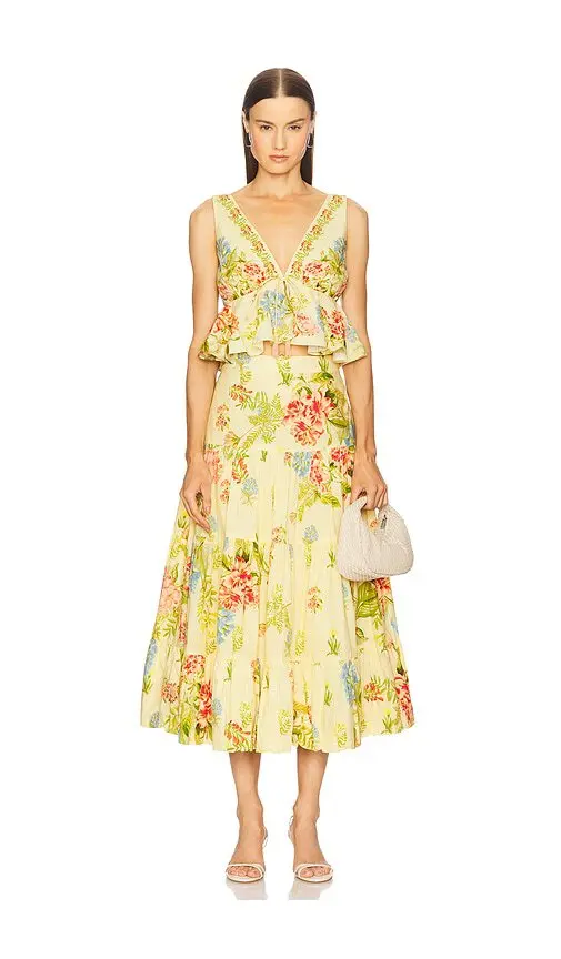 Hemant & Nandita Floral Print Peplum Top - Multi