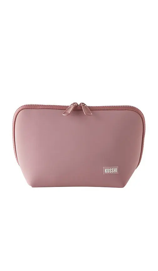 KUSSHI Neoprene Makeup Bag - Mauve & Stone