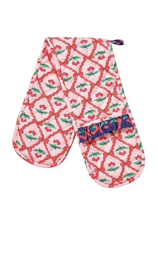 DAMSON MADDER Double Oven Mitt In Pink - Pink Cherry