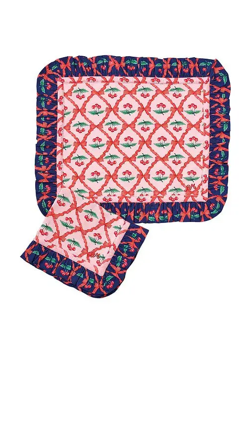 DAMSON MADDER Set Of 2 Placemat In Pink - Pink Cherry