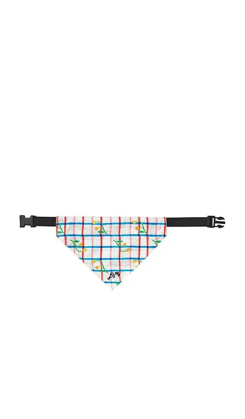 DAMSON MADDER Pet Neckerchief In White - Tulip Check