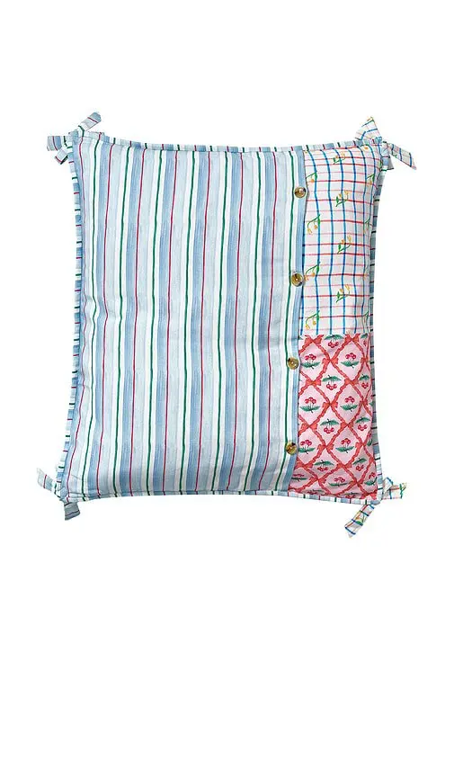 DAMSON MADDER Pet Bed In Blue - Patchwork Print