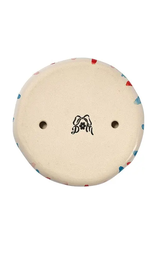 DAMSON MADDER Hand Painted Chubby Saucer In White