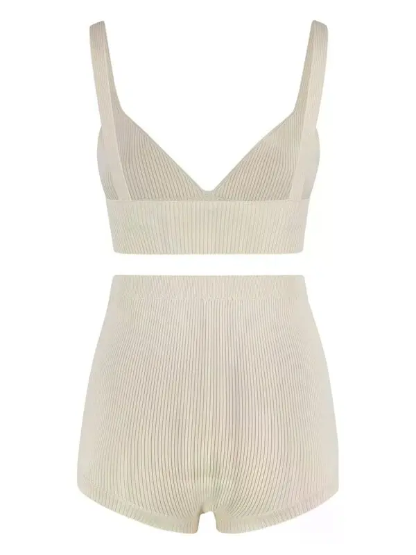 Red Valentino Ribbed Knit Underwear Set