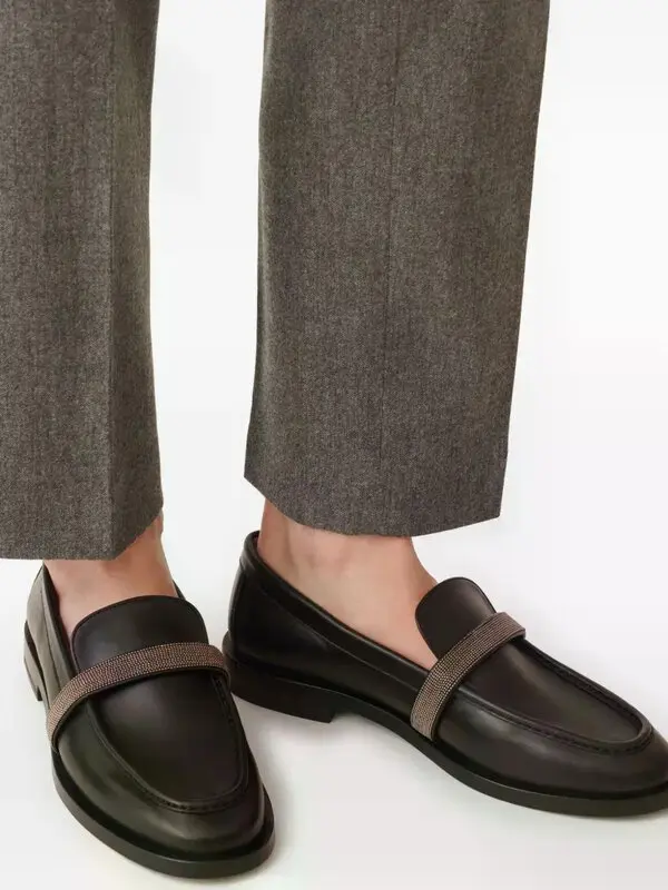 Fabiana Filippi Chain-embellished Leather Loafers