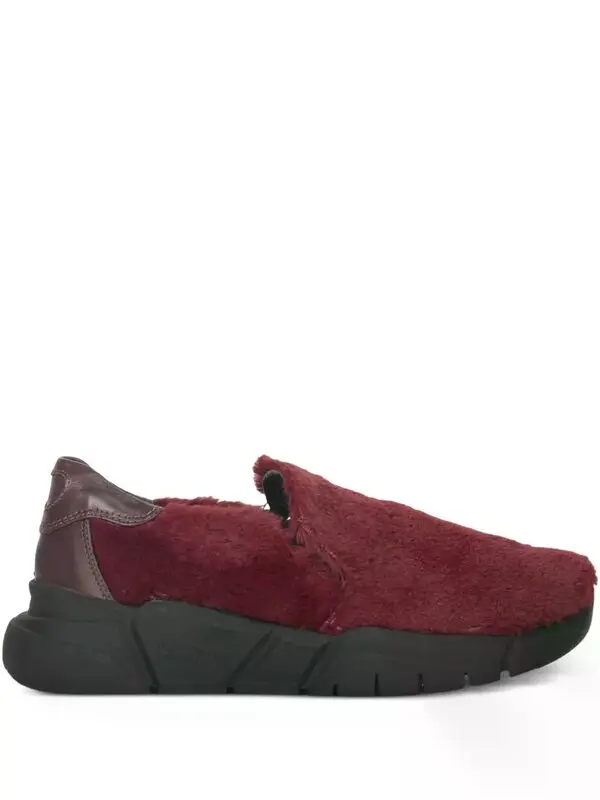 Moschino Faux-fur Slip-on Sneakers - Red