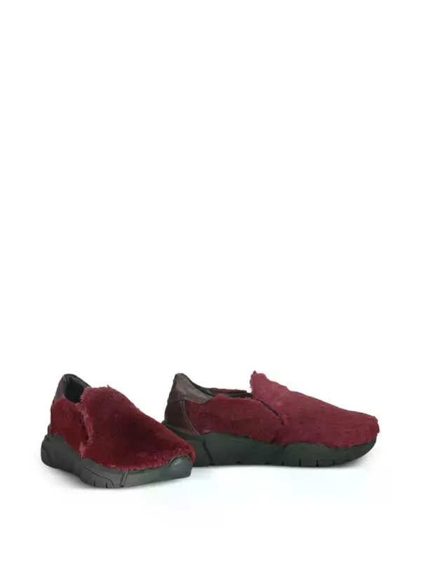 Moschino Faux-fur Slip-on Sneakers - Red