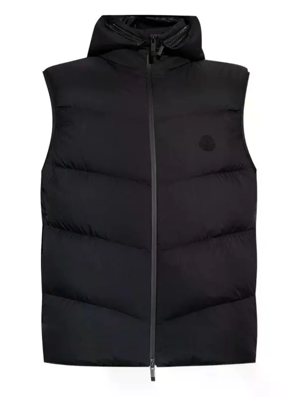 Moncler Quilted Gilet With Hood - Black