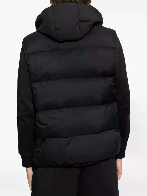 Moncler Quilted Gilet With Hood - Black