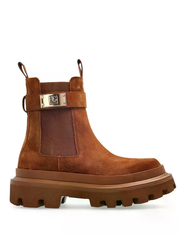 Dolce & Gabbana Suede Chelsea Boots - Brown