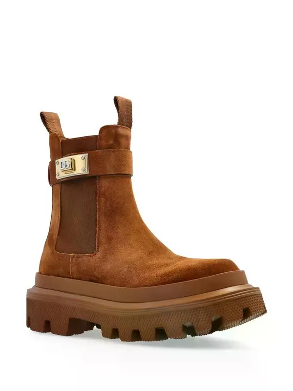 Dolce & Gabbana Suede Chelsea Boots - Brown