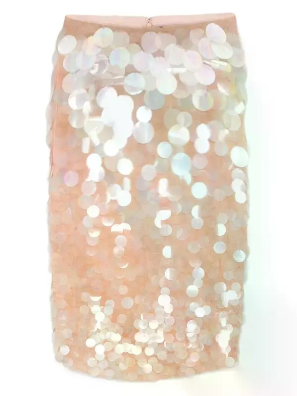 Retrofete High-waisted Sequined Skirt - Neutrals