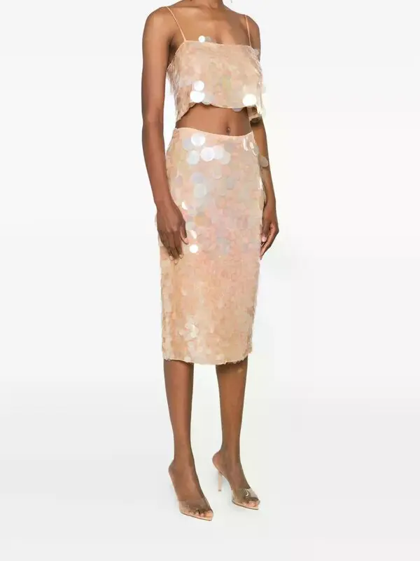 Retrofete High-waisted Sequined Skirt