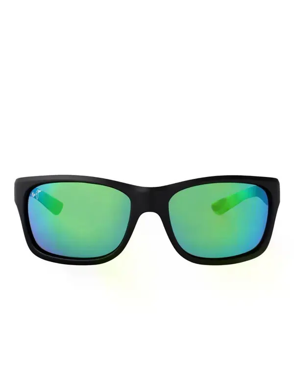 Maui Jim Rectangle Mirrored Sunglasses - Black