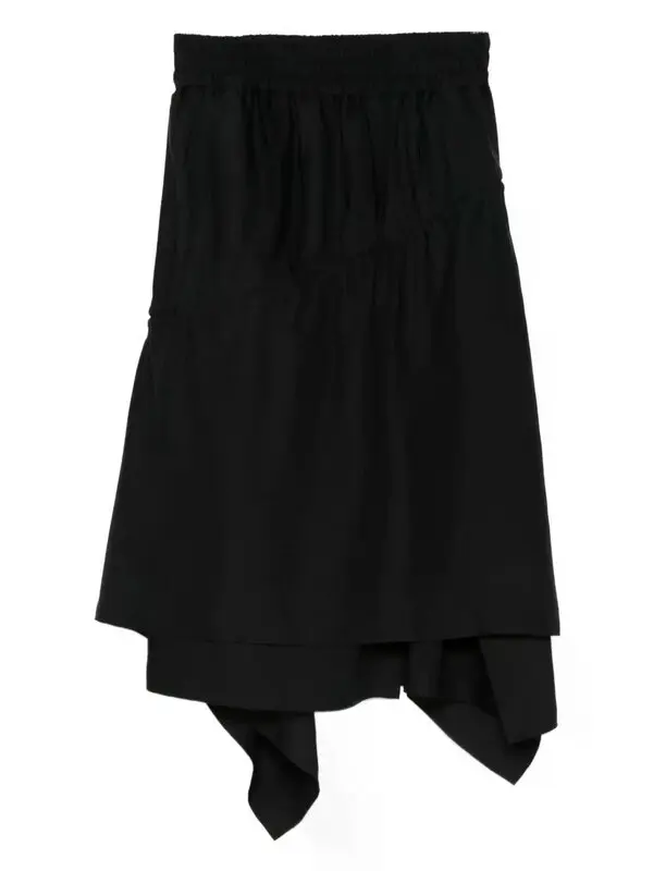 Y3 Twill Asymmetrical Midi Skirt