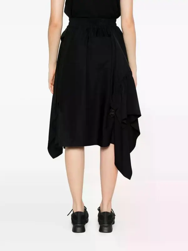 Y3 Twill Asymmetrical Midi Skirt