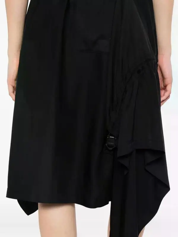 Y3 Twill Asymmetrical Midi Skirt
