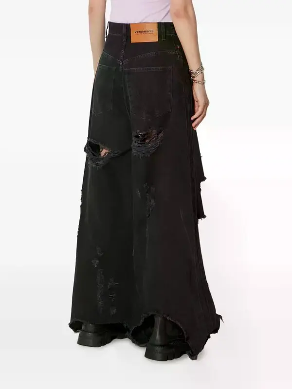 Vetements Wide Leg Distressed Jeans