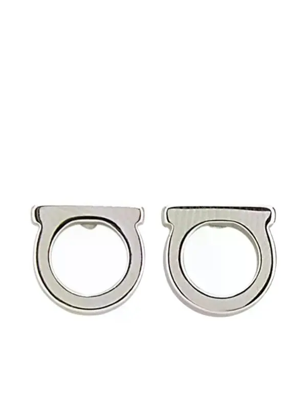 FERRAGAMO Gancini Stud Earrings - Silver