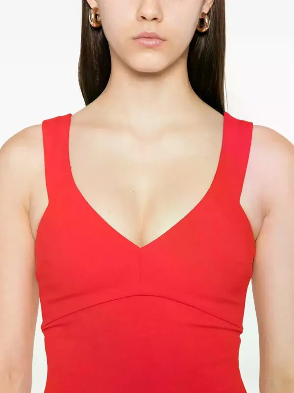 Solace London Nalani V-neck Maxi Dress - Red