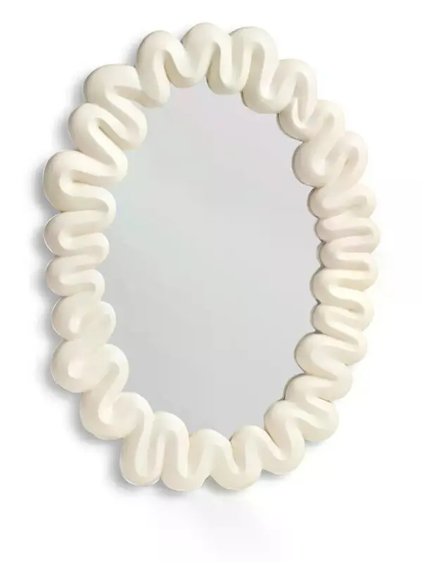 &K AMSTERDAM Dribble Oval Mirror - White