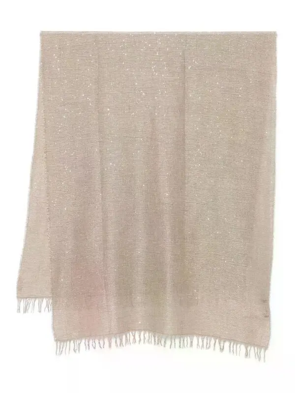 Fabiana Filippi Sequin-embellished Fringed Scarf - Neutrals