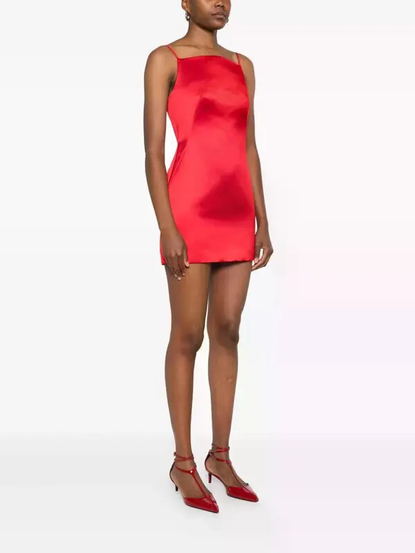 Givenchy Square-neck Satin Mini Dress - Red
