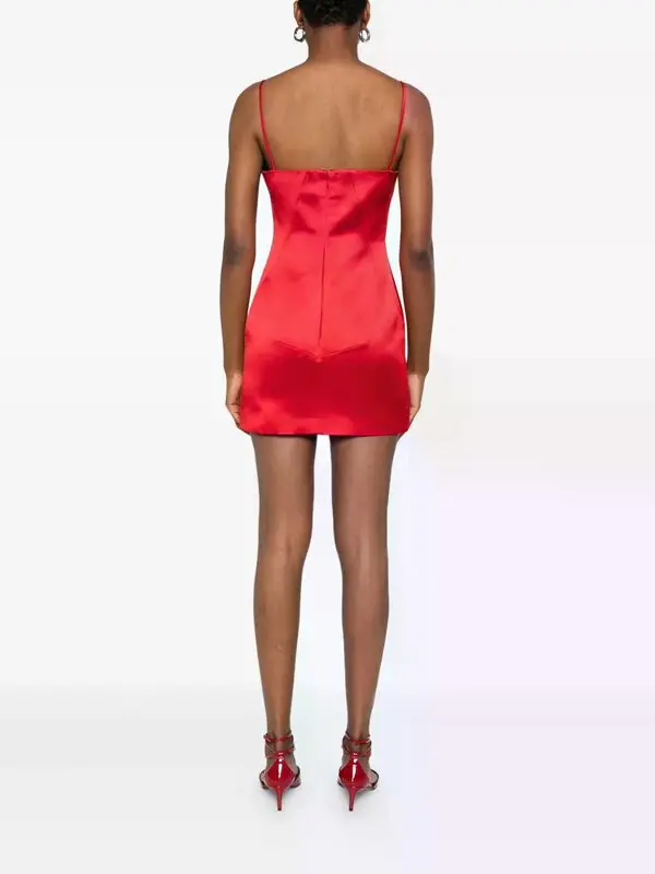 Givenchy Square-neck Satin Mini Dress - Red
