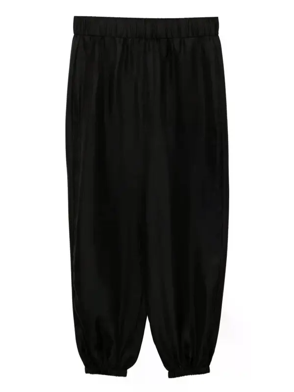 LISA YANG Cropped Silk Trousers - Black