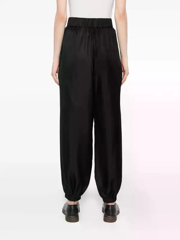 LISA YANG Cropped Silk Trousers - Black