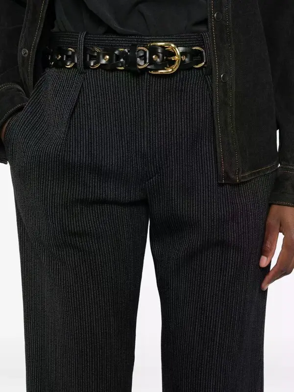 Isabel Marant Étoile Pinstripe Pleated Trousers - Black