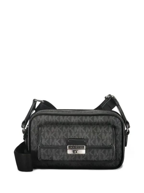 Michael Kors Bradshaw Monogram Shoulder Bag - Black
