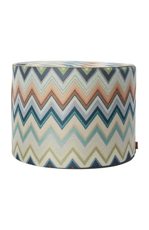 Missoni Agadir Cylindrical Pouffe 40x30 Cm - Blue