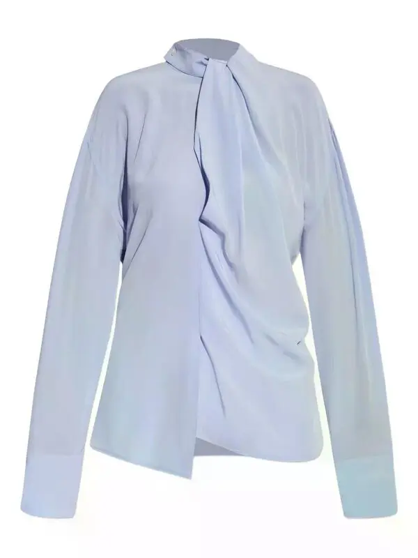 Victoria Beckham Draped Silk Blouse - Blue