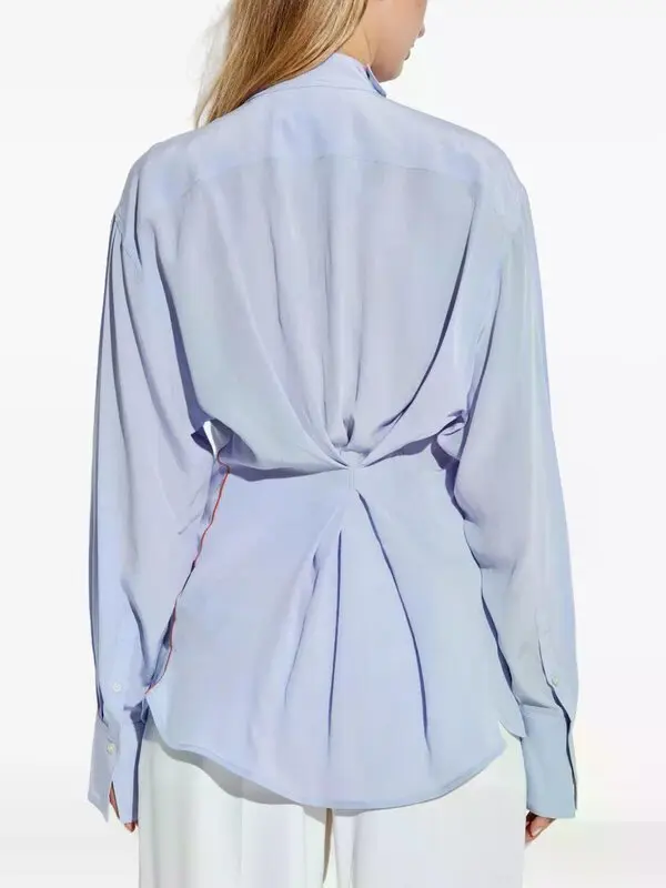 Victoria Beckham Draped Silk Blouse - Blue