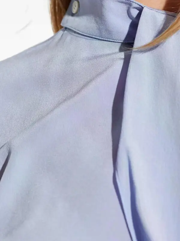 Victoria Beckham Draped Silk Blouse - Blue