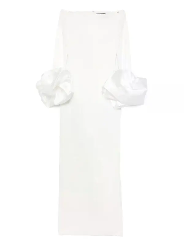 Solace London Talia Ruffle-cuff Maxi Dress - White
