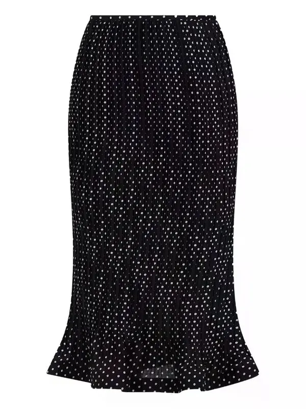 SIMONA CORSELLINI Pleated Polka-dot Midi Skirt