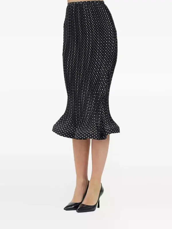 SIMONA CORSELLINI Pleated Polka-dot Midi Skirt