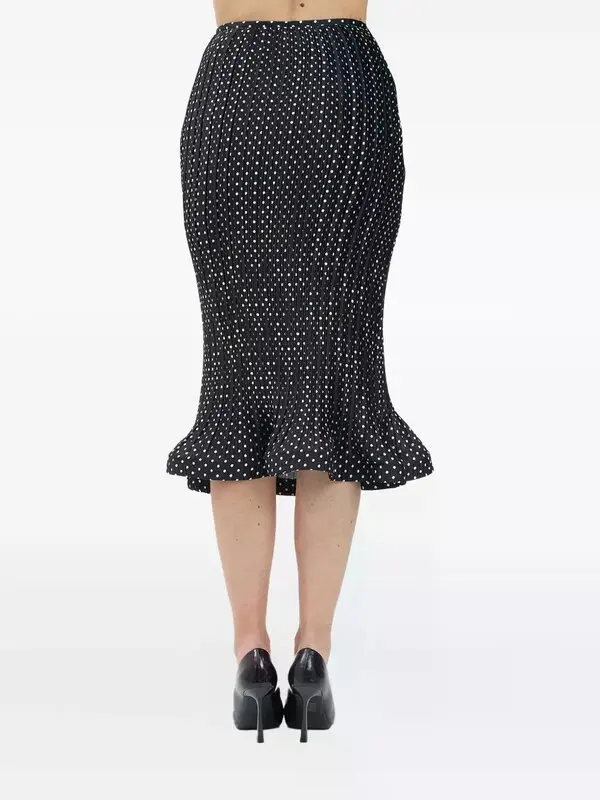 SIMONA CORSELLINI Pleated Polka-dot Midi Skirt