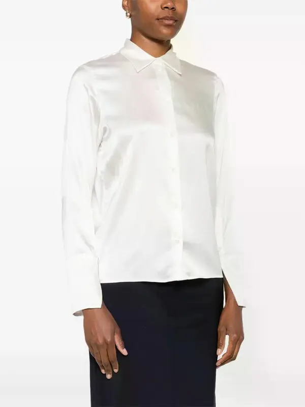 Peserico Satin Long-sleeve Shirt - Neutrals